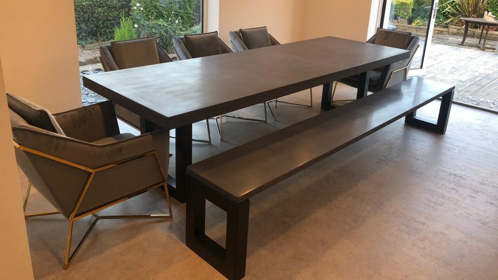 Rectangle Concrete Dining Table | Dining Table With Concrete Top