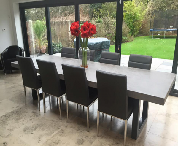 Rectangle Concrete Dining Table | Dining Table With Concrete Top